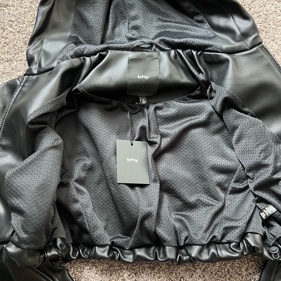khy | Jackets & Coats | New Khy Faux Leather Cropped Hooded Jacket ...